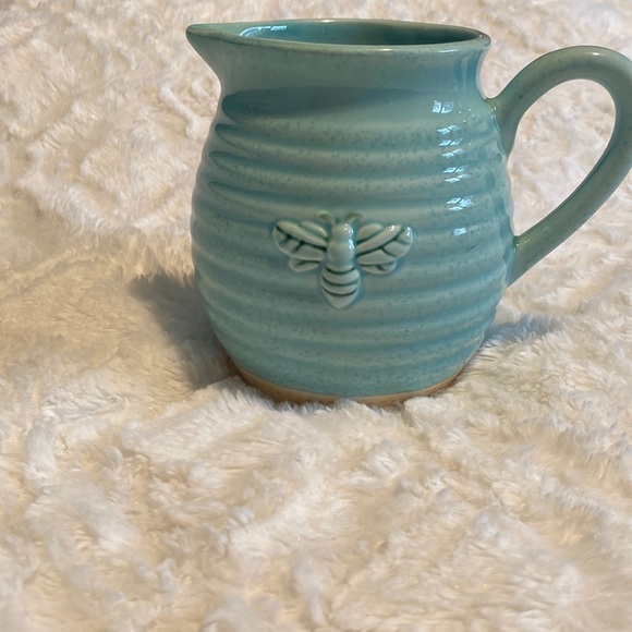 Dining | Blue Ceramic Pitcher With Bee Design | Poshmark